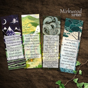 Songs of the Hobbit Bookmarks | Set of 4 Printable Bookmarks | Gifts ...