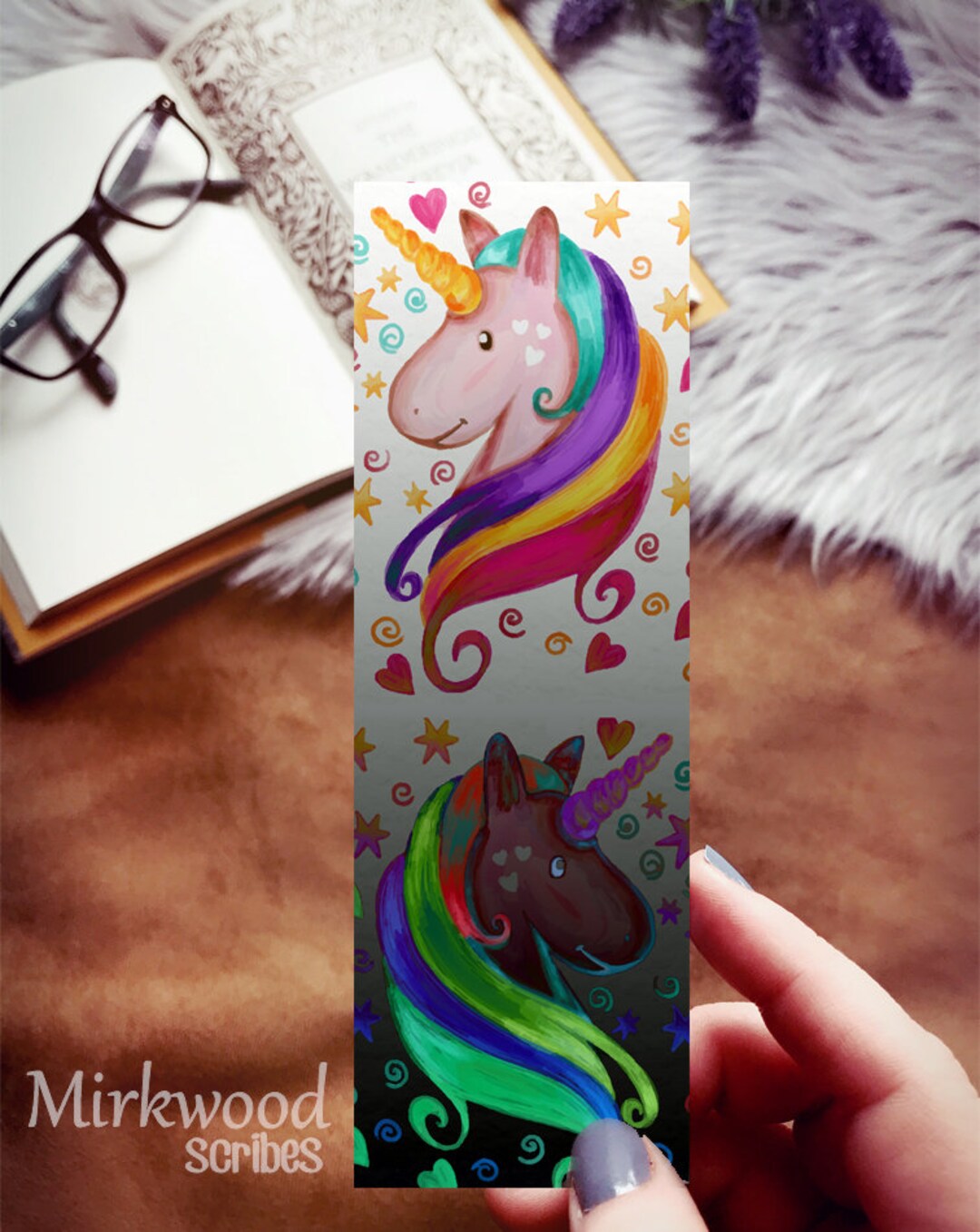 Rainbow Unicorn Bookmark Magical Unicorns Unicorn Print - Etsy