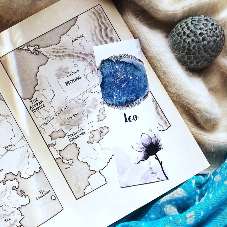 Leo Zodiac Bookmark Fire Sign Astrology Bookmark Leo Sign | Etsy UK