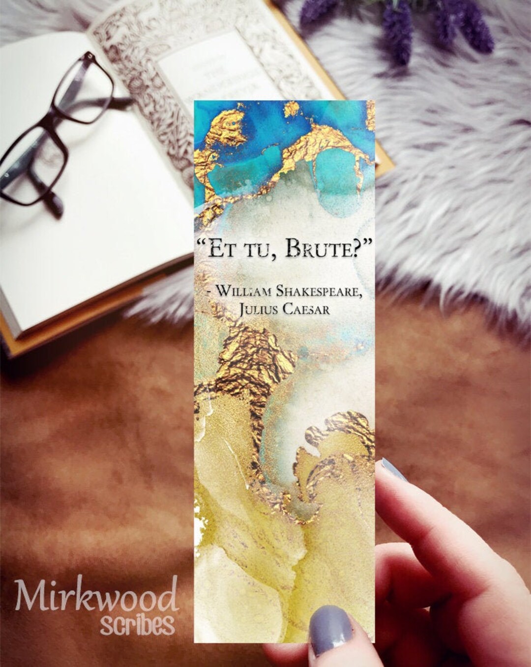 Et Tu Brute Shakespeare Quote Bookmark Julius Caesar Marble - Etsy