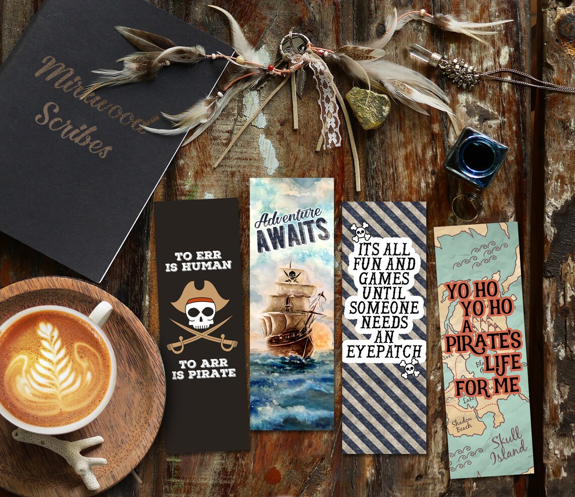 Pirate Bookmark Pirate Themed Party Favor Pirate Ship | Etsy