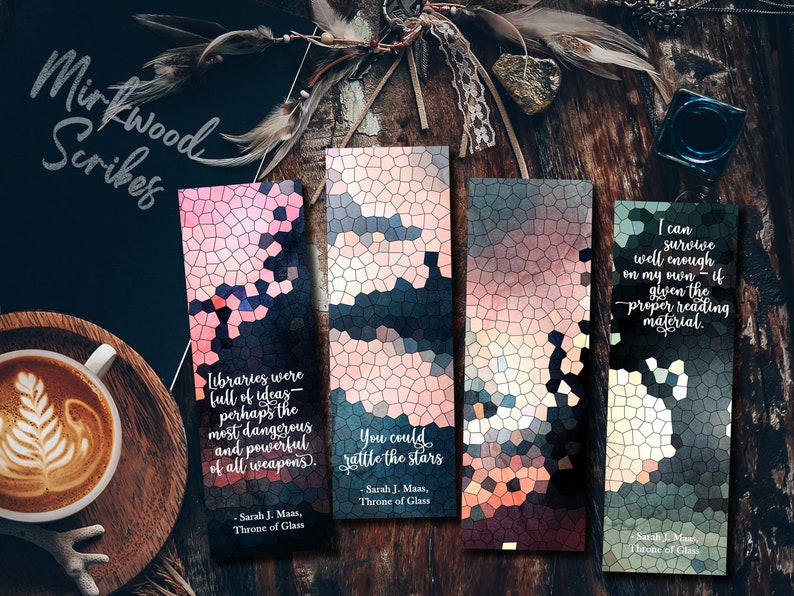 Stained Glass Bookmark, Mosaic Watercolor Stained Glass Bookmark, YA ...