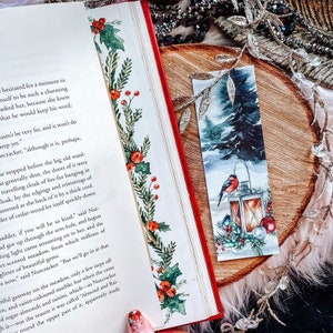 Cozy Christmas Printable Bookmarks, Christmas Bookshelf Bookmark ...