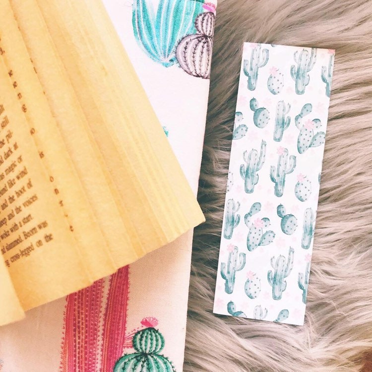 Cute Cactus Pattern Bookmark Cactus Flower Pastel Bookmark - Etsy
