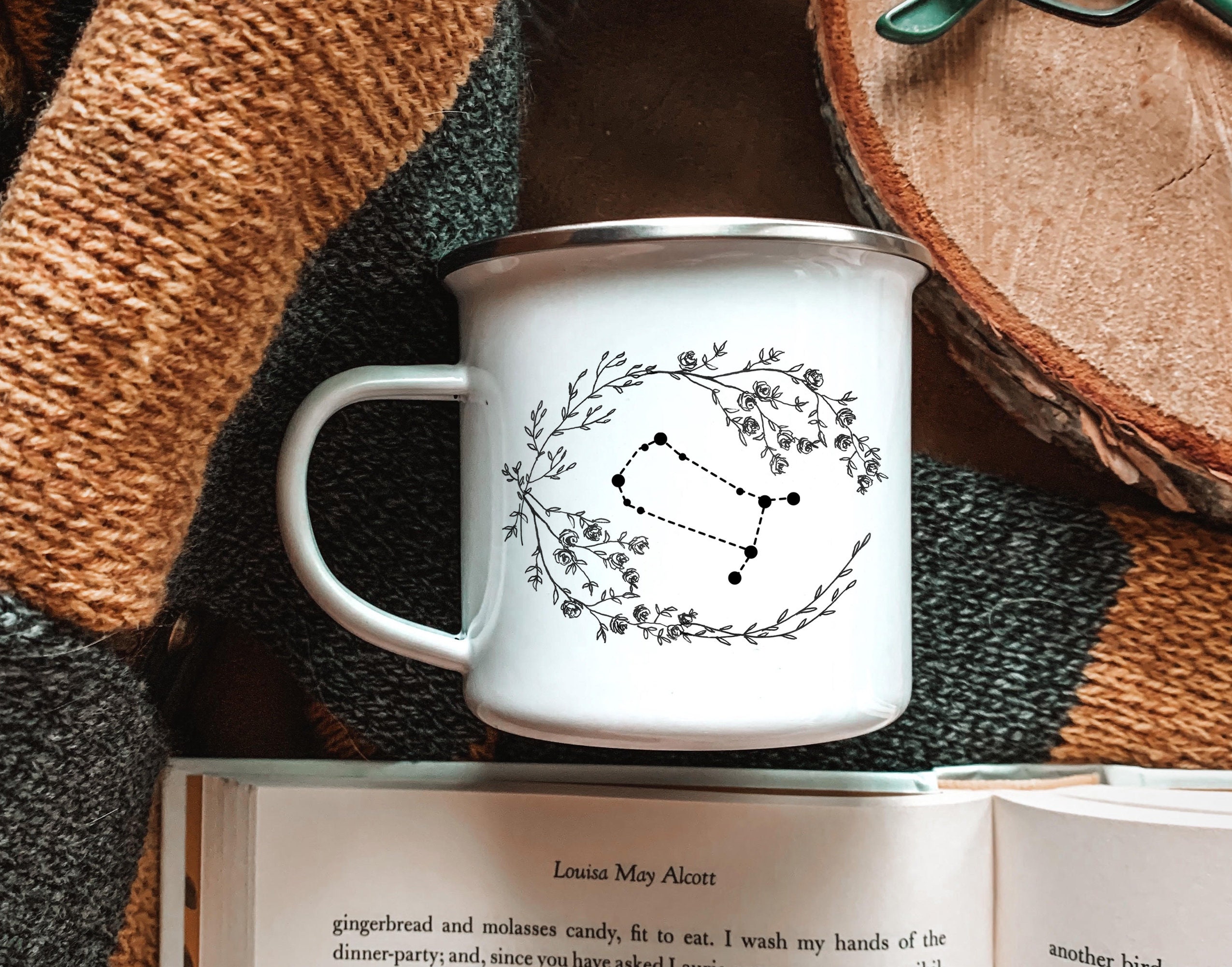 Gemini Mug Zodiac Camp Mug With Gemini Constellation Deer | Etsy