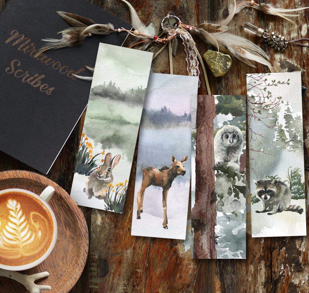 Baby Animals Printable Bookmarks, Bunny Bookmark, Baby Owl, Raccoon ...