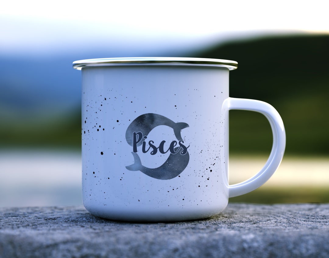 Pisces Zodiac Camp Mug, Star Signs March Birthday Mug, Astrological ...