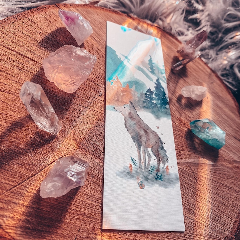 Wolf Printable Bookmarks, Wilderness Forest Watercolor Bookmark ...