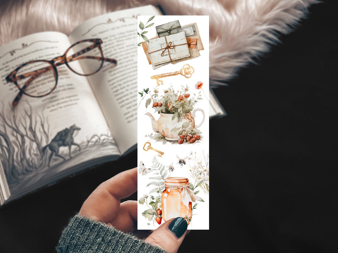 Cottagecore Bookmark in Pastel Colors, Watercolor Cozy Wildflowers Gift ...