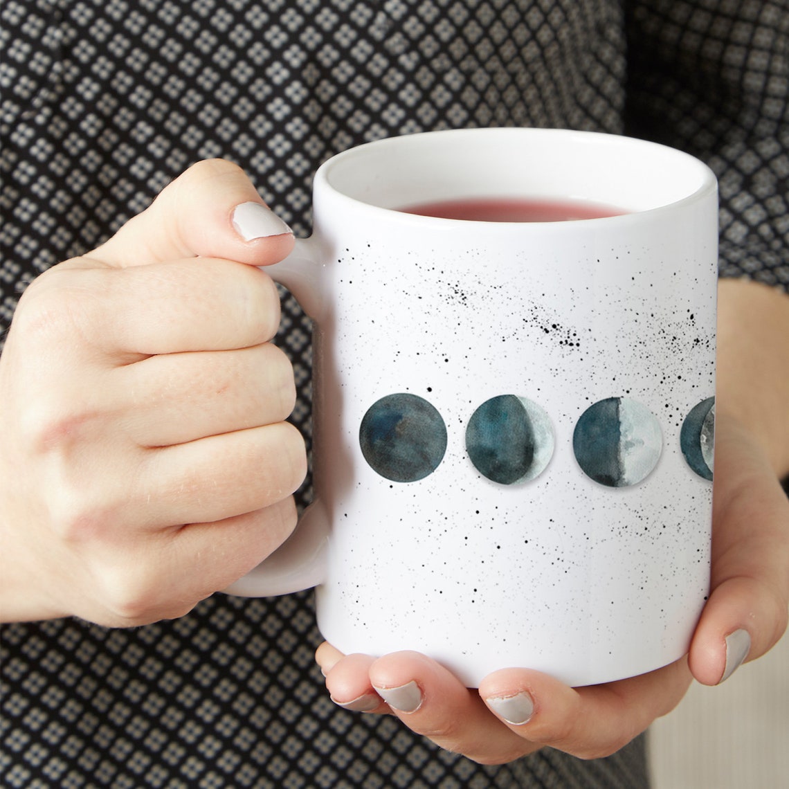 Moon Phases Coffee Mug Watercolor Lunar Ceramic Mug Gift | Etsy
