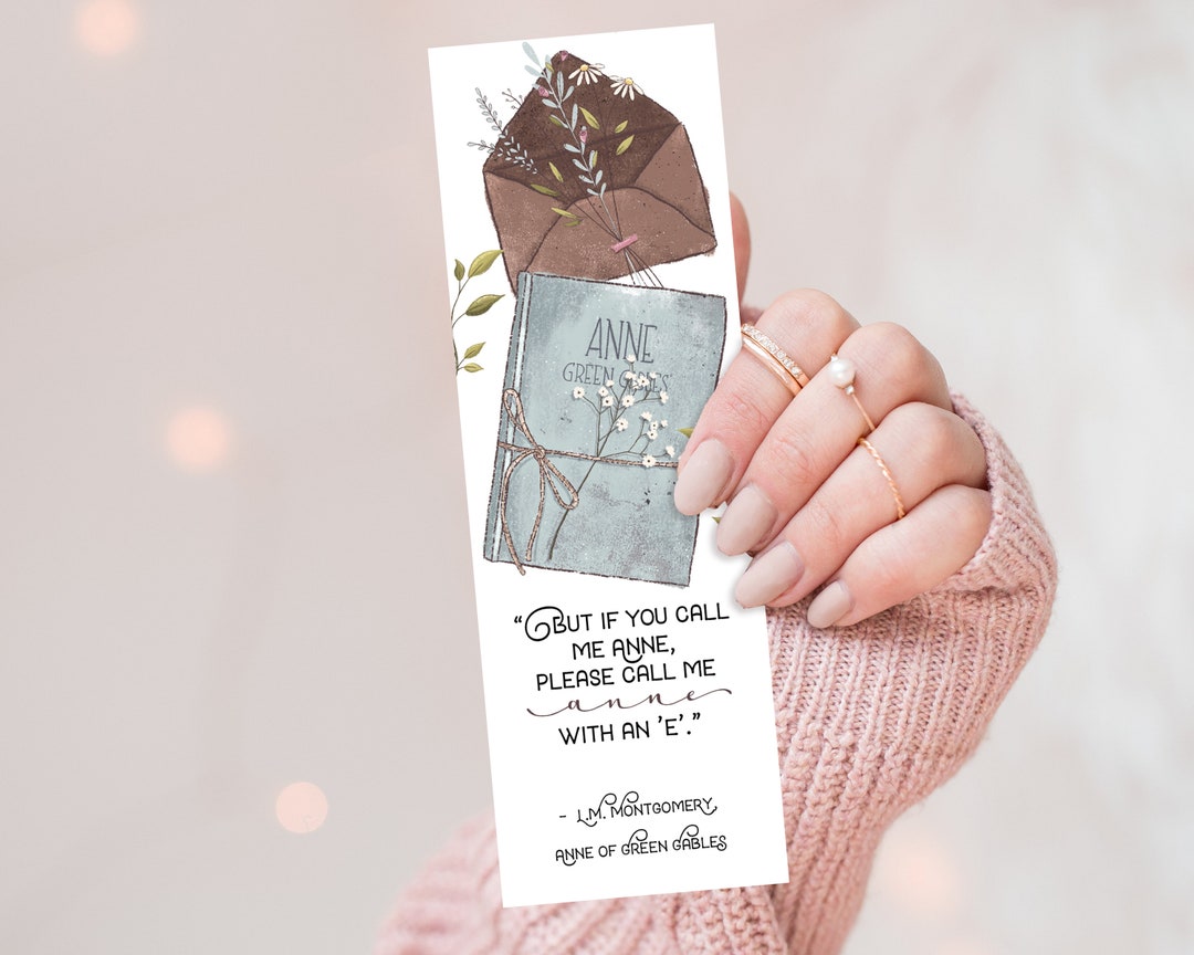 Anne of Green Gables Linen Paper Bookmark, Watercolor Please Call Me ...