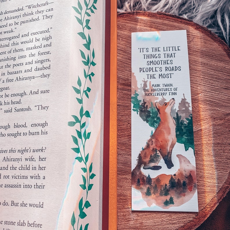 Mark Twain Literary Quote Fox Bookmark Huckleberry Finn - Etsy