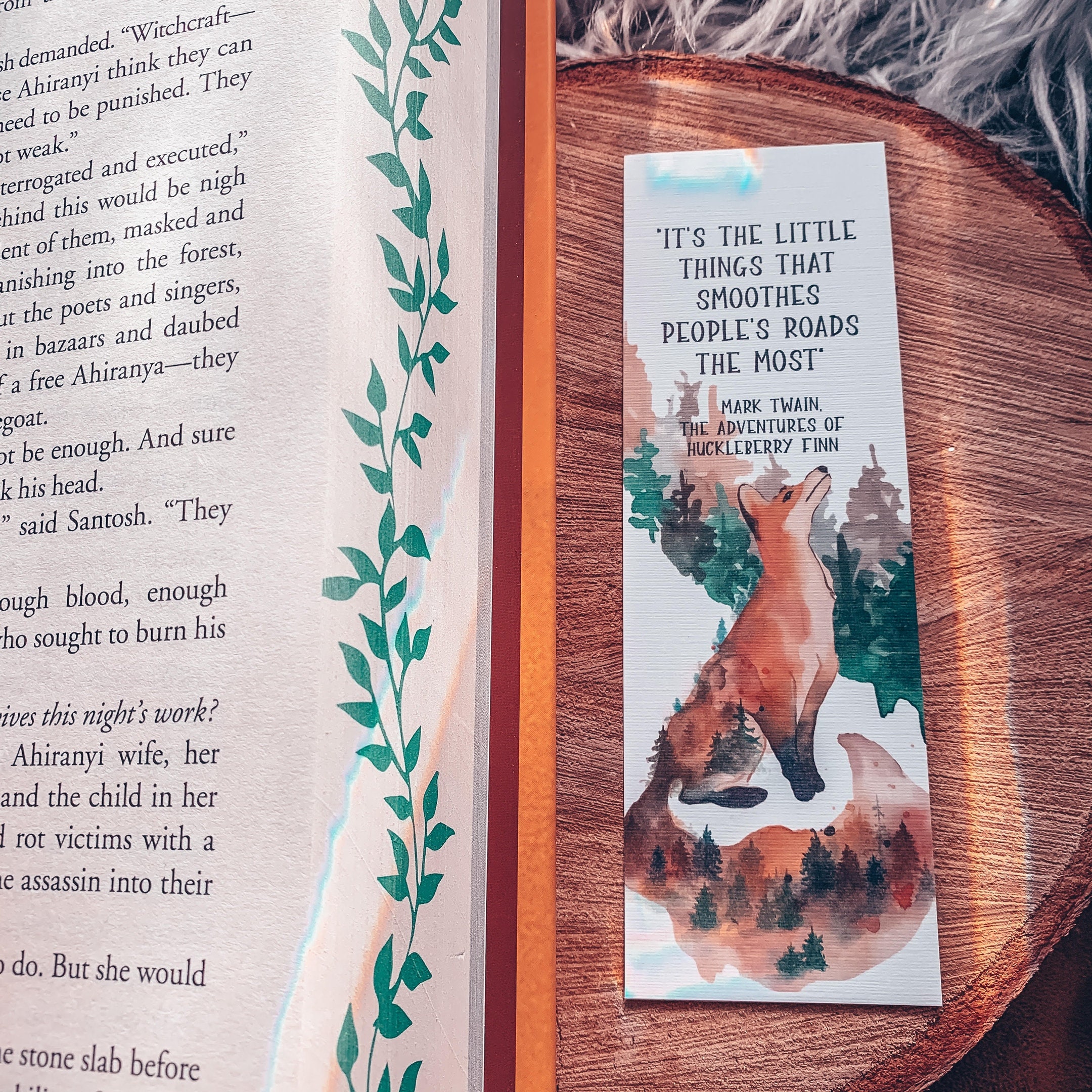 Mark Twain Literary Quote Fox Bookmark Huckleberry Finn - Etsy