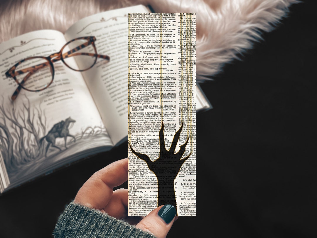 Halloween Bookmark, Creepy Claw Bookmark, Black Hand on Dictionary Page ...