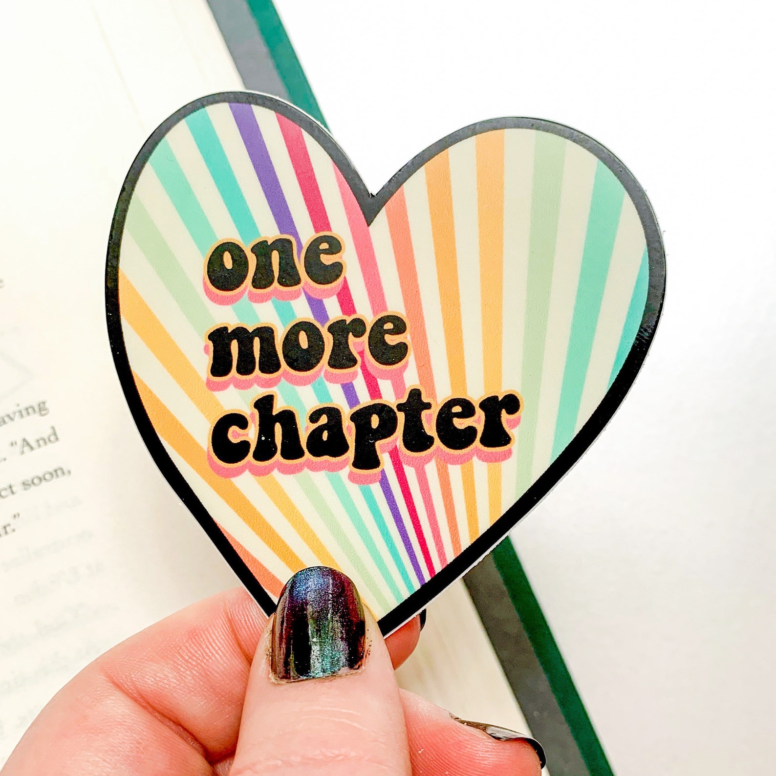 Rainbow One More Chapter Heart Sticker, Vinyl Reader Laptop Decal, Best ...