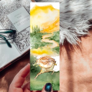 Summer Deer Watercolor Bookmark, Summer Court Fantasy Deer Landscape ...