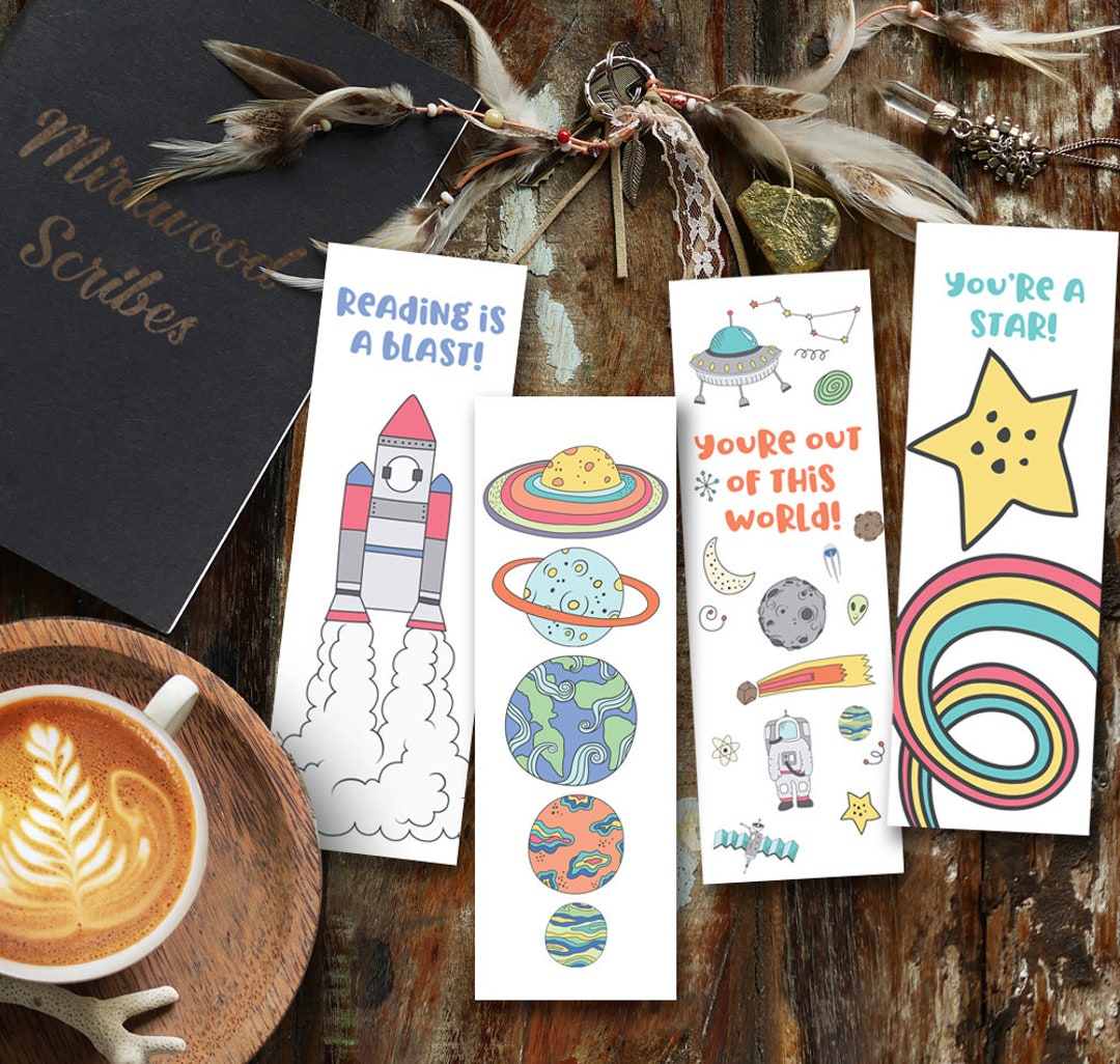 Printable Space Bookmarks, Young Reader Bookmarks, Reading Accessories ...