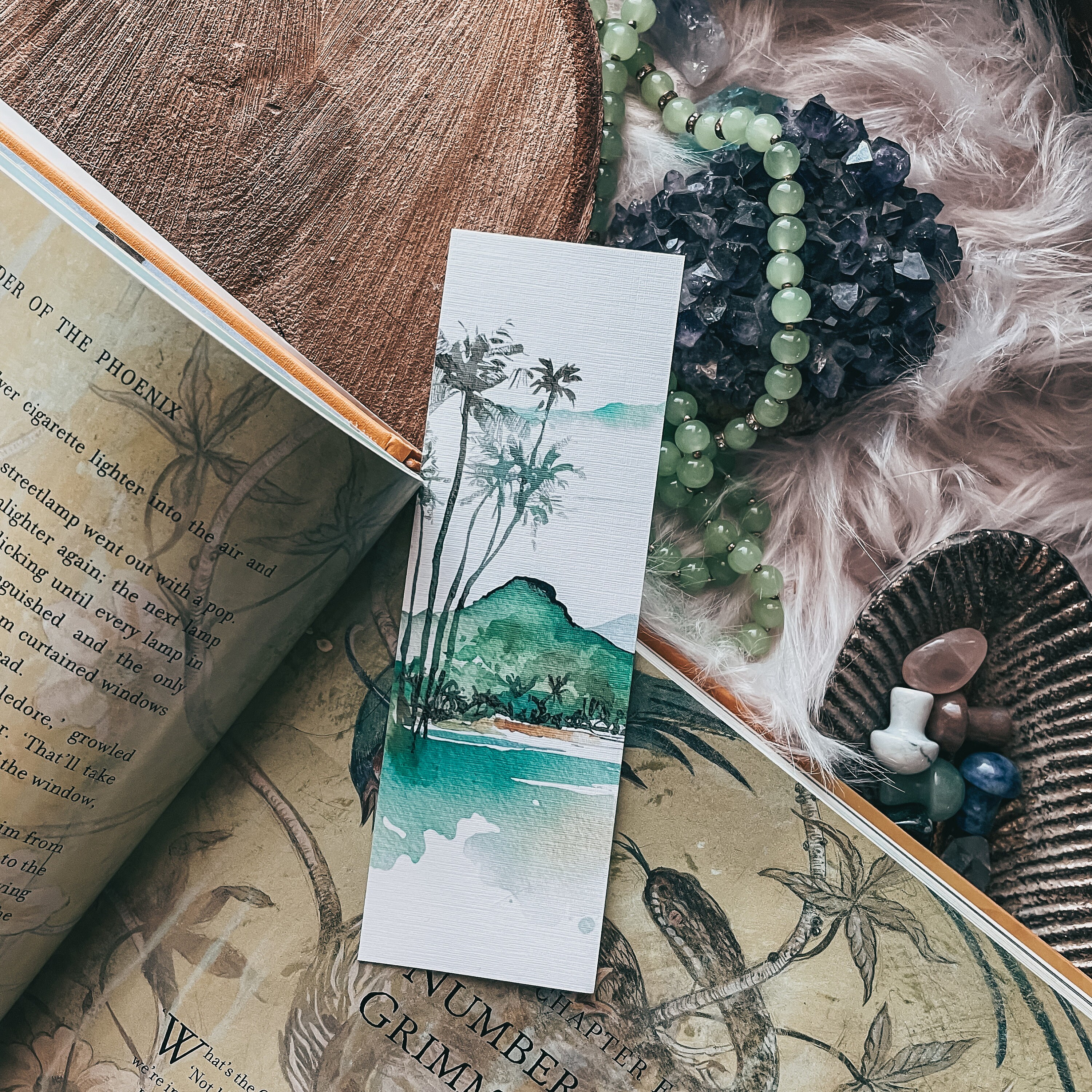 Printable Tropical Island Bookmarks, Beach and Palm Trees Bookmark Set ...