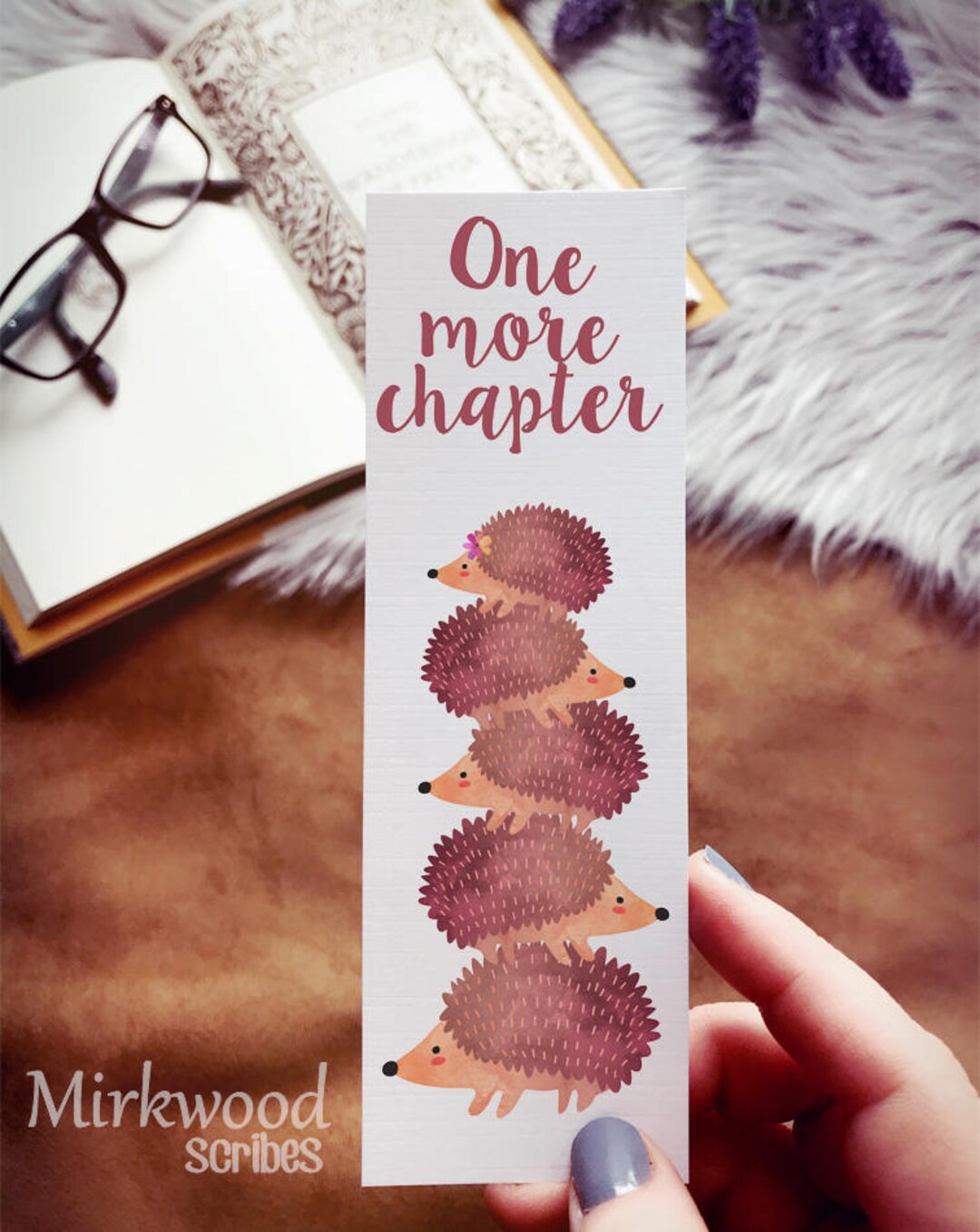 Hedgehog Bookmark, Stack of Hedgehogs One More Chapter Bookmark - Etsy