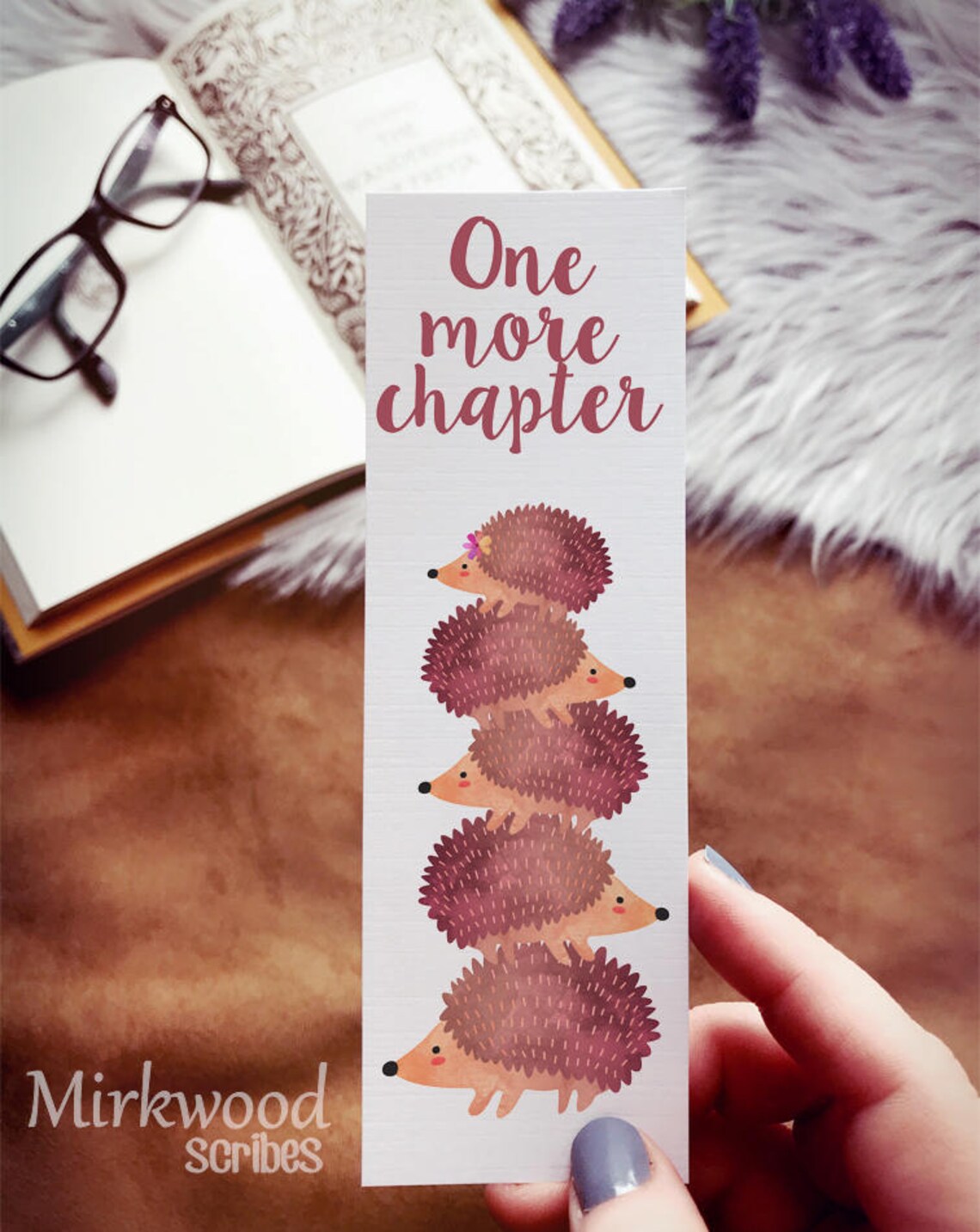 Hedgehog Bookmark Stack of Hedgehogs One More Chapter - Etsy
