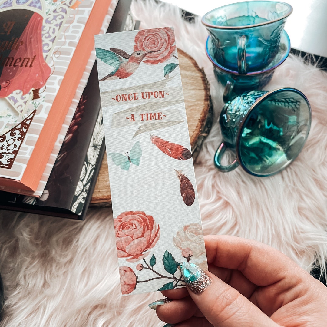 Once Upon a Time Bookmark, Storybook Hummingbird Bookmark for Books ...