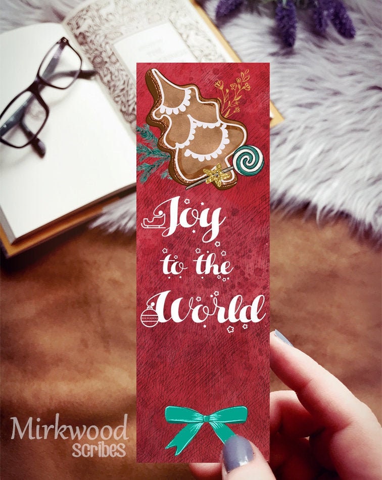 Joy to the World Christmas Bookmark Gingerbread Cookie | Etsy