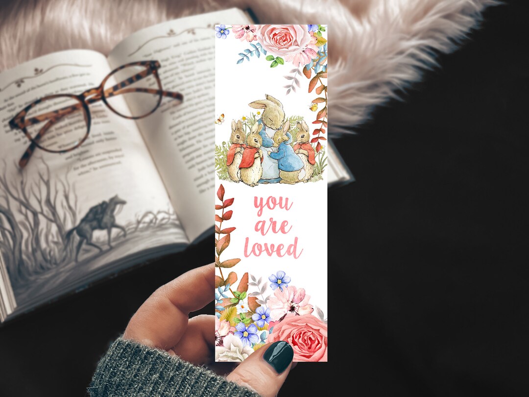 You Are Loved Peter Rabbit Bookmark, Peter Rabbit Shower Favor Bookmark ...