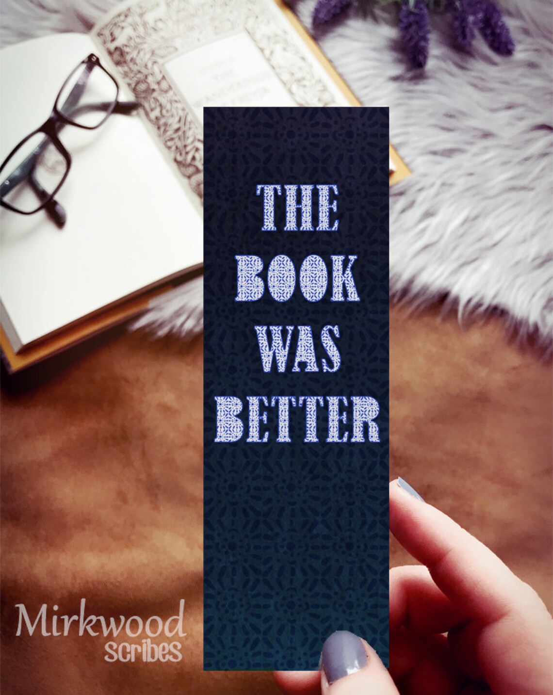 The Book Was Better Bookmark Blue Pattern Book is Always - Etsy