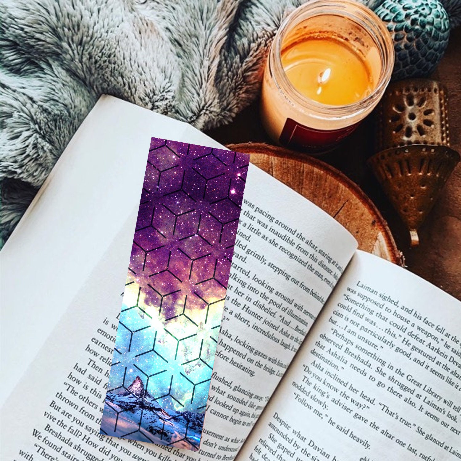 Space Handmade Bookmark, Galaxy Bookmark, Cubes Geometric Bookmark ...