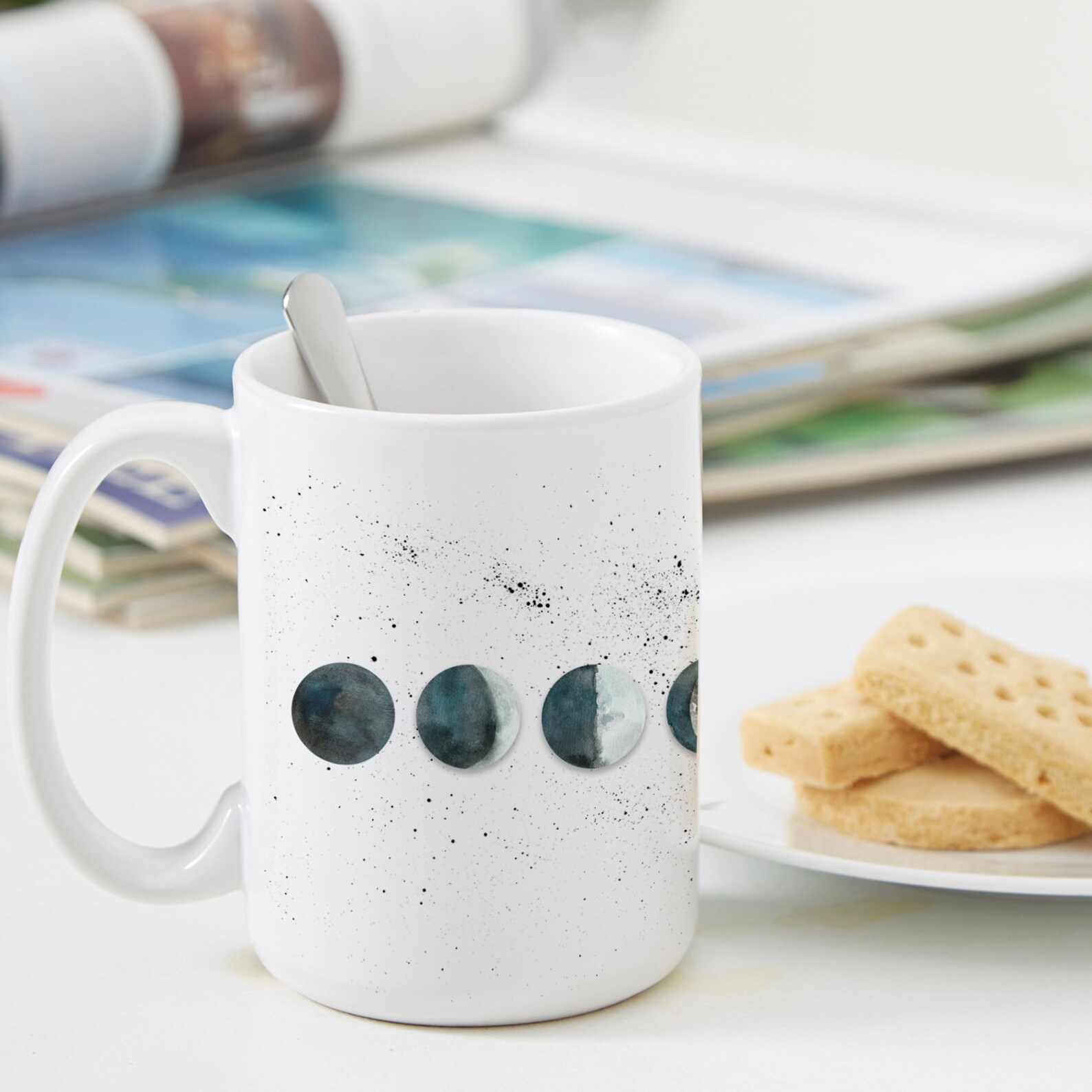Moon Phases Coffee Mug Watercolor Lunar Ceramic Mug Gift | Etsy