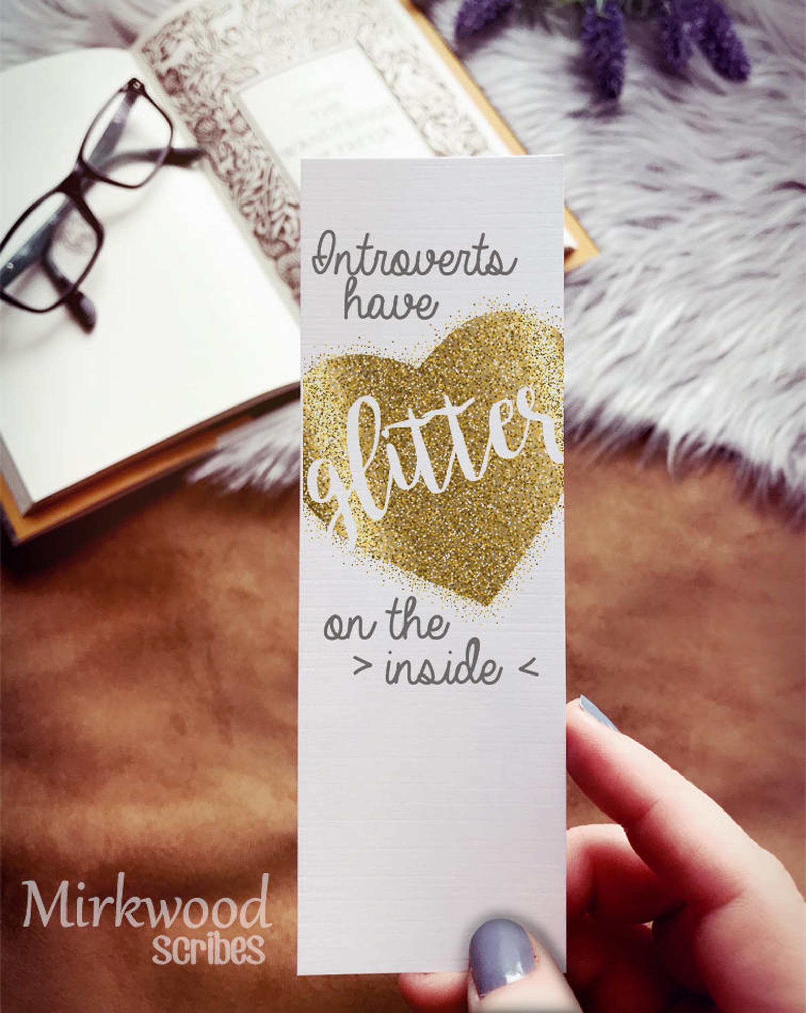 Introverts Have Glitter on the Inside Bookmark Introvert - Etsy