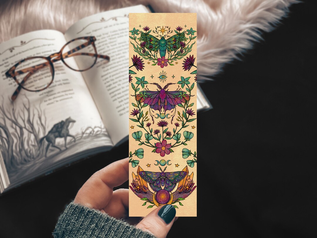 Yellow Moth Handmade Bookmark, Lunar Moth Dreamer Bookmark, Fantasy ...
