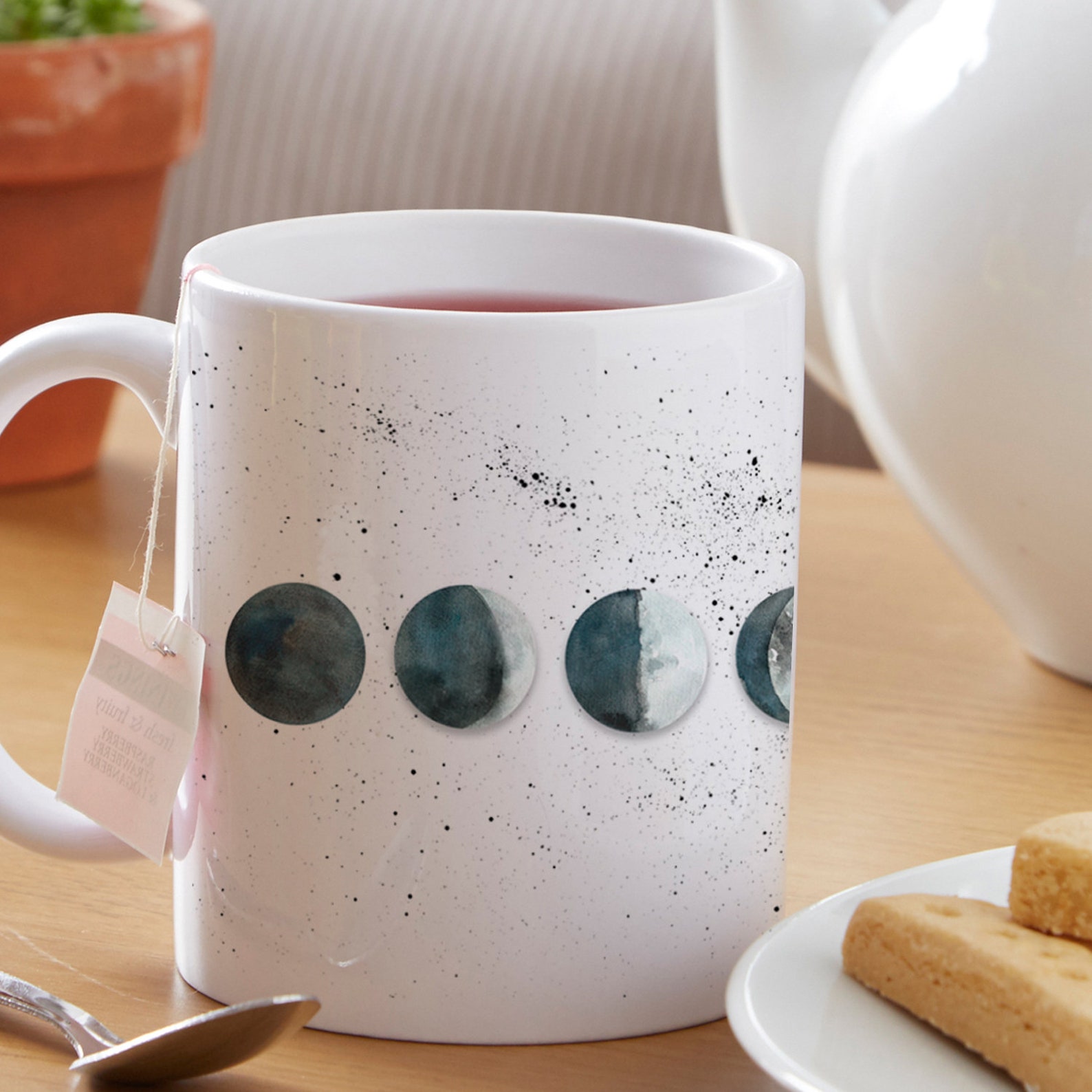 Moon Phases Coffee Mug Watercolor Lunar Ceramic Mug Gift | Etsy