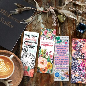 Alice in Wonderland Bookmark, Wonderland Pocket Watch and Roses ...