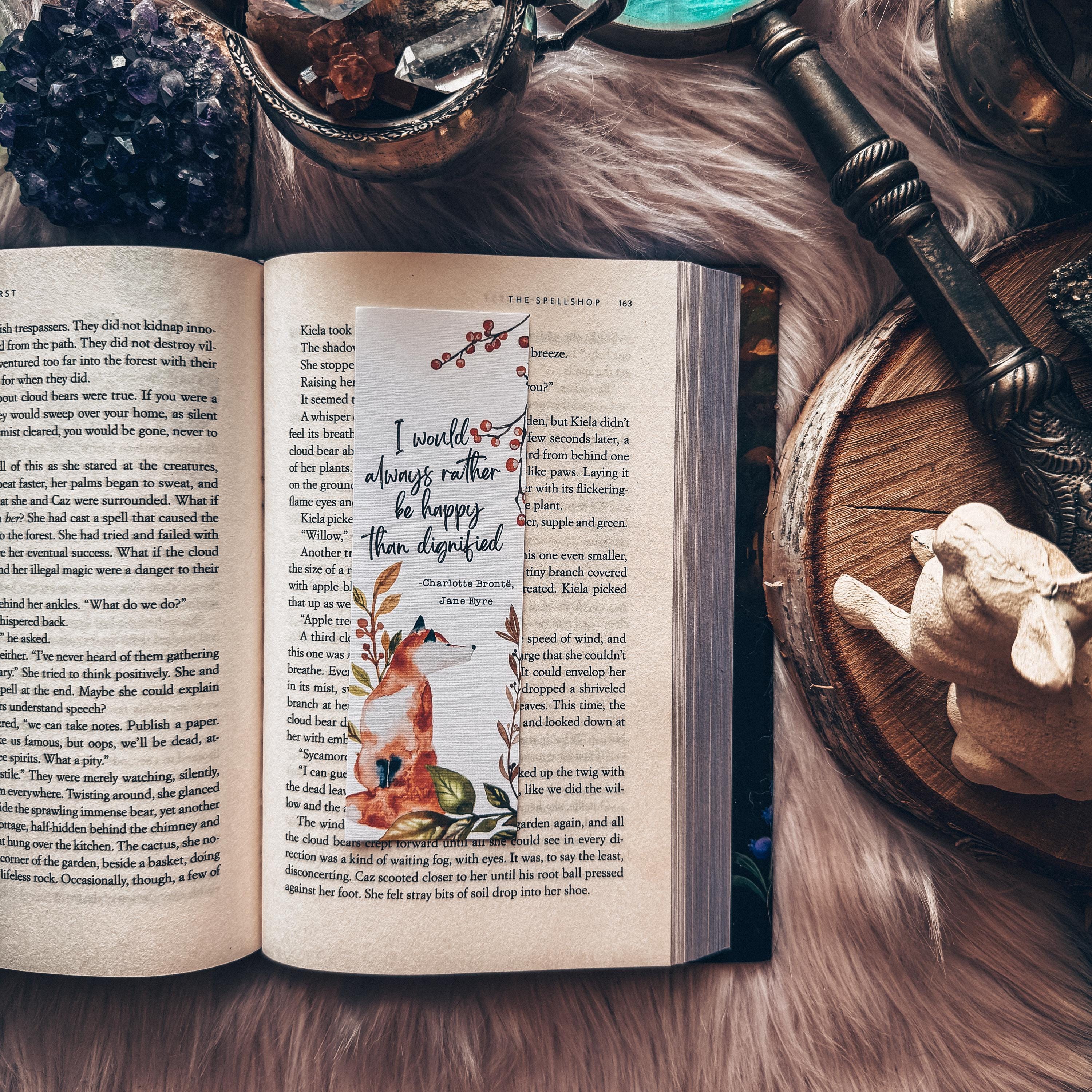 Jane Eyre Literary Watercolor Bookmark, Handmade Floral Charlotte ...