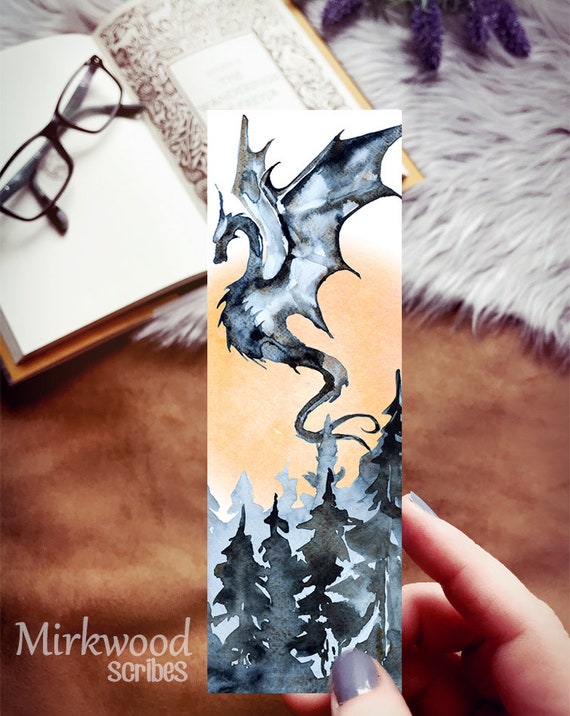 Dragon Bookmark Watercolor Epic Dragons Reader Gift Geek | Etsy