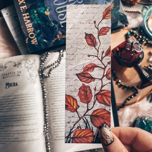 Fall Leaves Watercolor Bookmark, Autumn Book Page Print Handmade ...