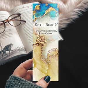 Et Tu, Brute? Shakespeare Quote Bookmark, Julius Caesar Marble Pattern ...