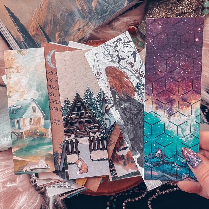 Big Bookmark Bundle, Set of Bookmarks, 25 Surprise Handmade Paper ...