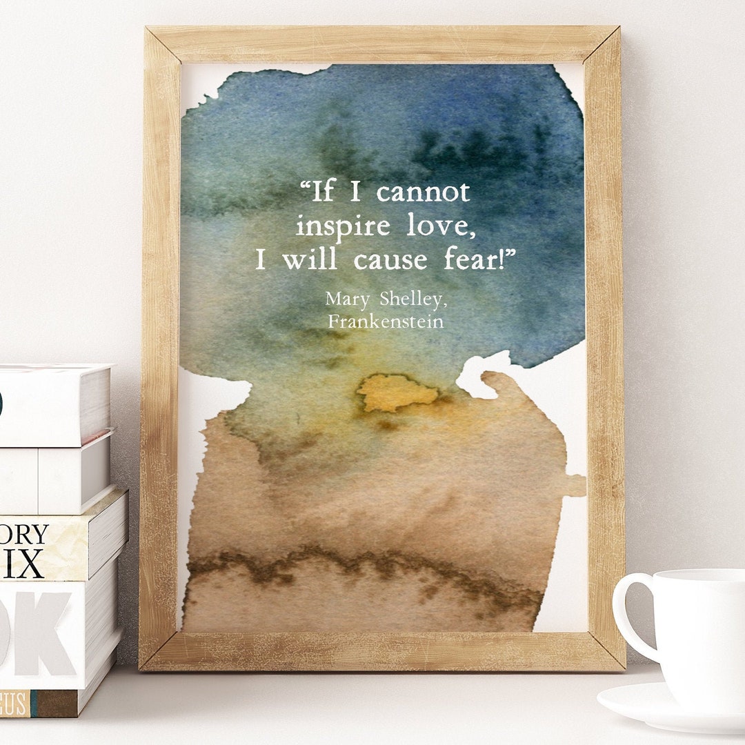 Frankenstein Literary Quote Art Printable, Watercolor Mary Shelley ...