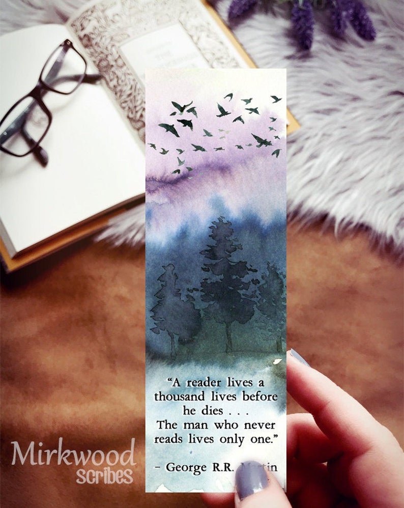 Literary Gift Fantasy Book Lover Watercolor Bookmark GRRM - Etsy