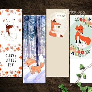 Printable Fox Bookmarks | Cute Little Fox Instant Download Bookmarks ...