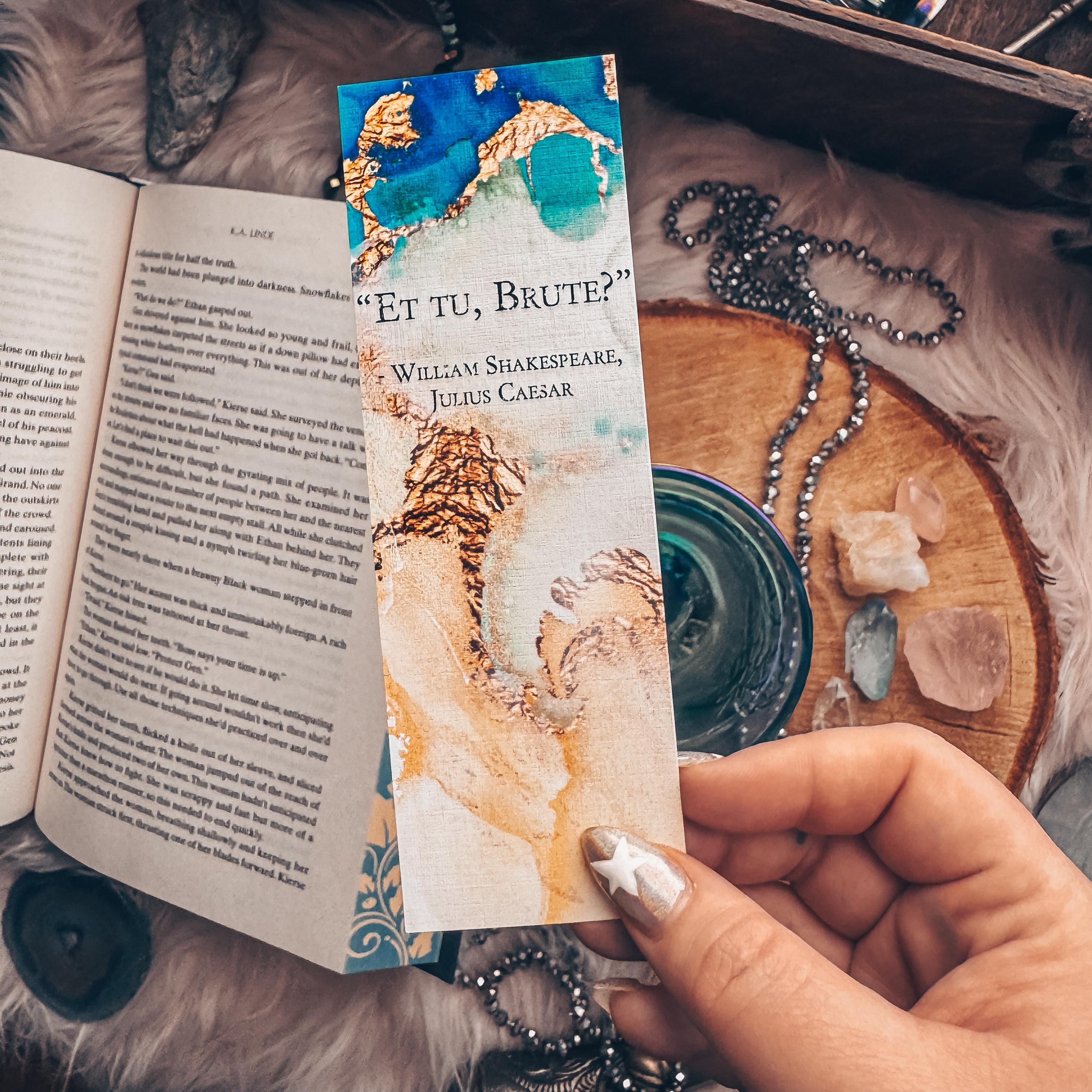Et Tu, Brute? Shakespeare Quote Bookmark, Julius Caesar Marble Pattern ...