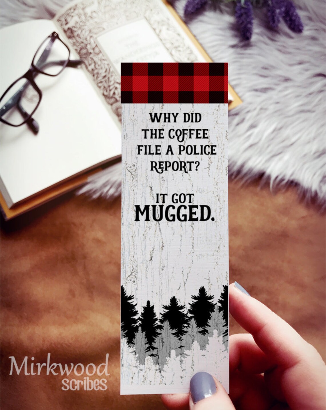 Funny Bookmark, Lumberjack Print Dad Jokes Funny Bookmark, Gift for Dad ...