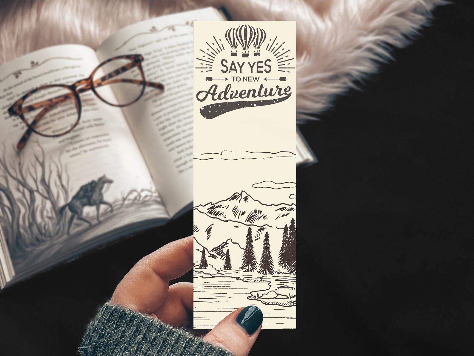 Say Yes to Adventure Bookmark, Wanderlust Vintage Vibes Sketched ...