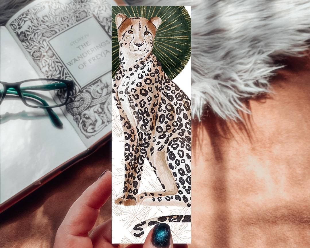 Leopard Bookmark, Big Cat Bookmarks, Animal Print Linen Paper Handmade ...
