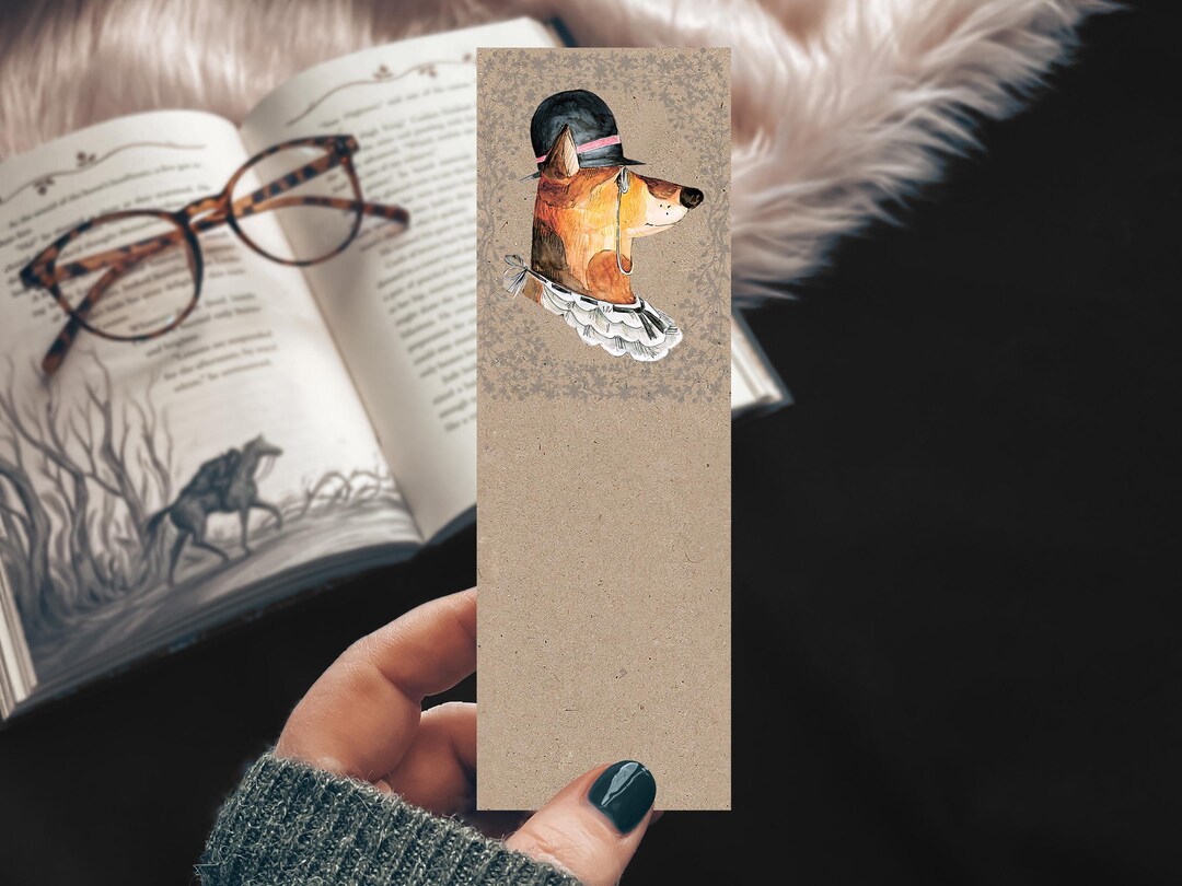 Monocle Dog Bookmark, Fancy Dog Cameo Bookmark, Dog Lover Gift ...