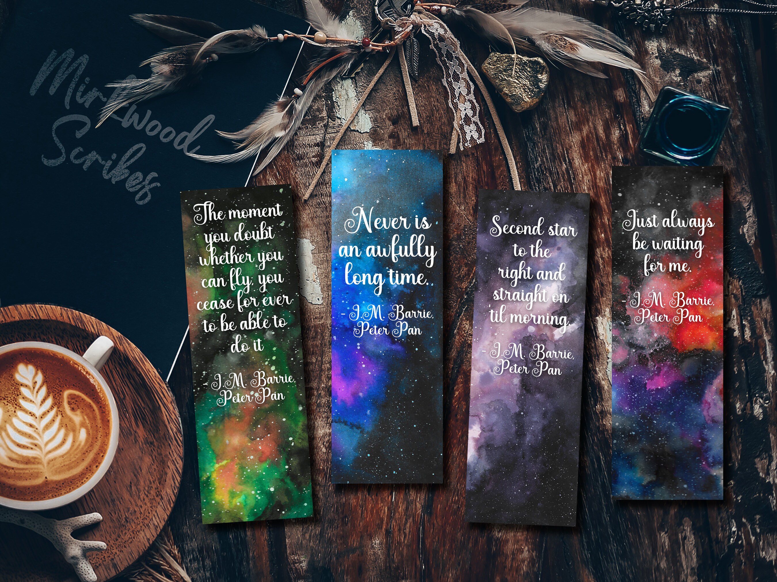 Peter Pan Watercolor Bookmark Set of Peter Pan Bookmarks - Etsy