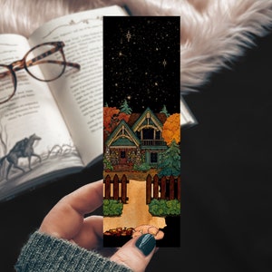 Fall Dark Cottagecore in the Woods Fox Bookmark, Cozy Night Time ...