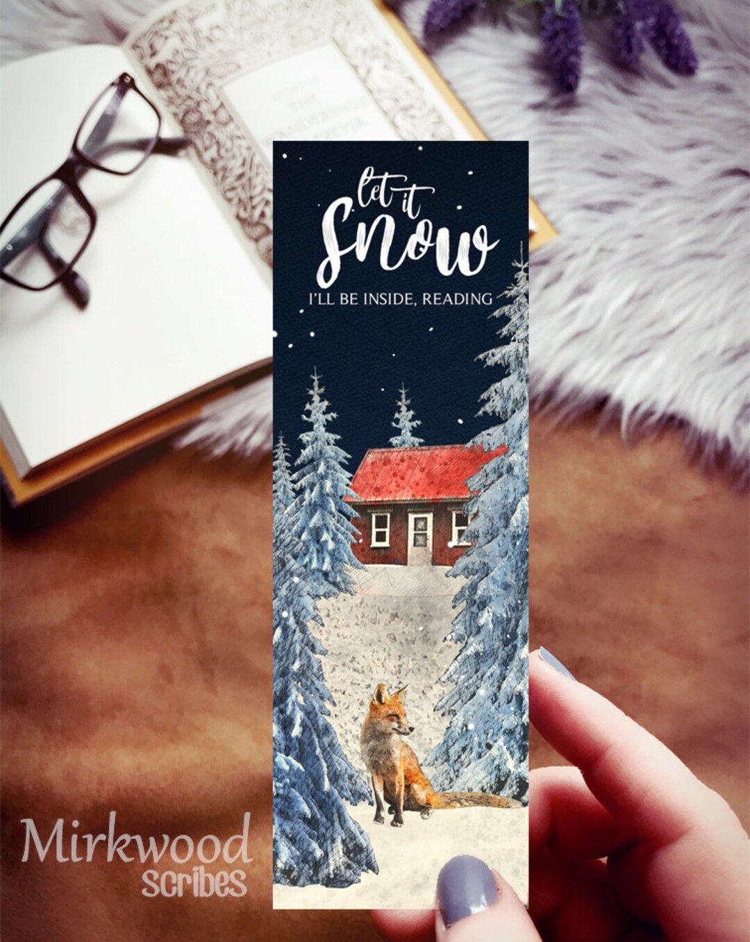 Let It Snow Bookmark Fox Bookmark Christmas Song Bookmark - Etsy